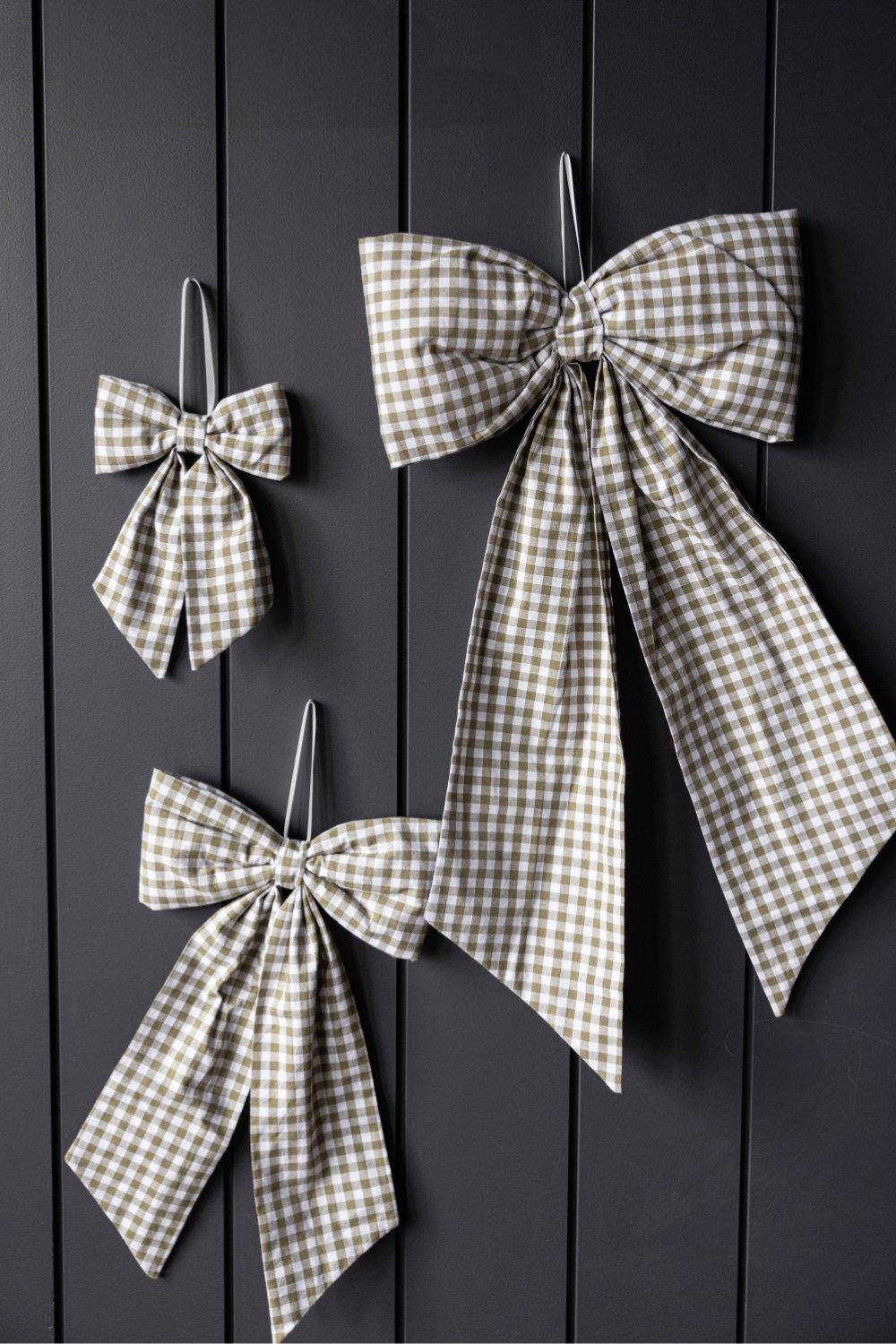 Gingham Green Fabric Bows | By Luxe B Co.